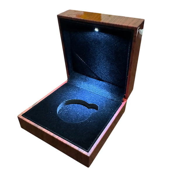 Lighted Poly-Wood "H" Capsule Coin Display Box - JP's Corner