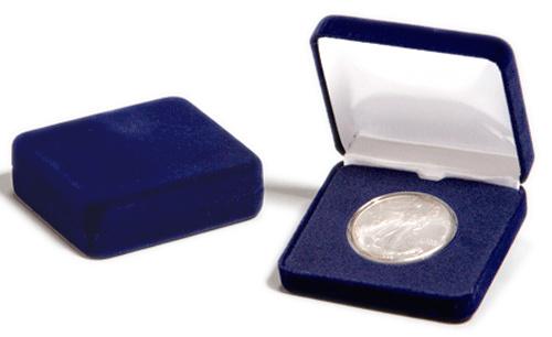 Velvet Presentation Boxes | Blue Velvet Display Cases - Coins - JP's Corner